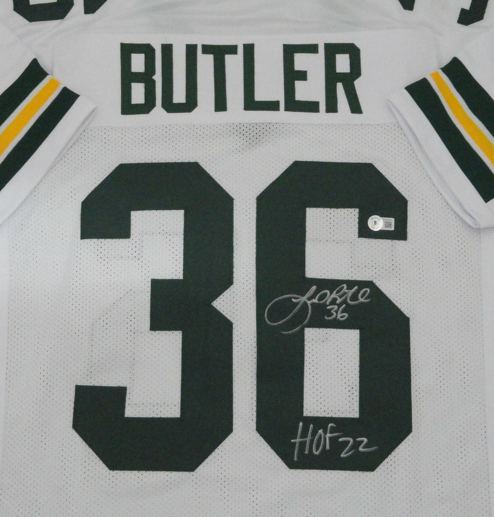 Packers LEROY BUTLER Signed Custom Replica White Jersey AUTO w/ "HOF ...