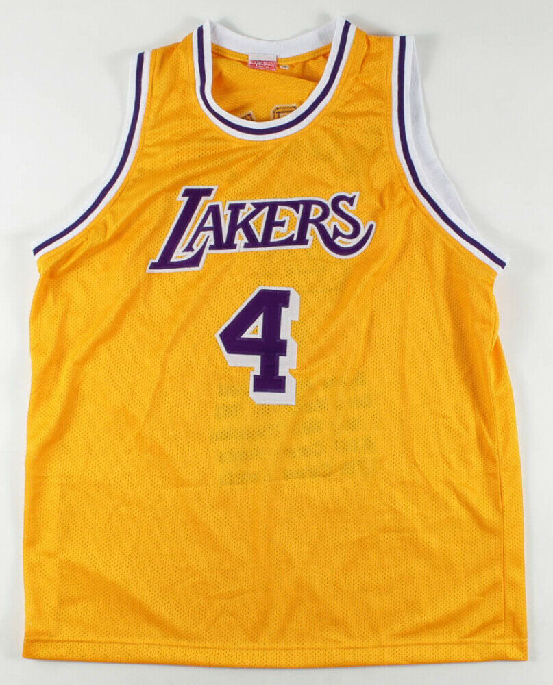 Byron Scott Signed L A Lakers Career Stat Jersey Inscribed 3X Champm ...
