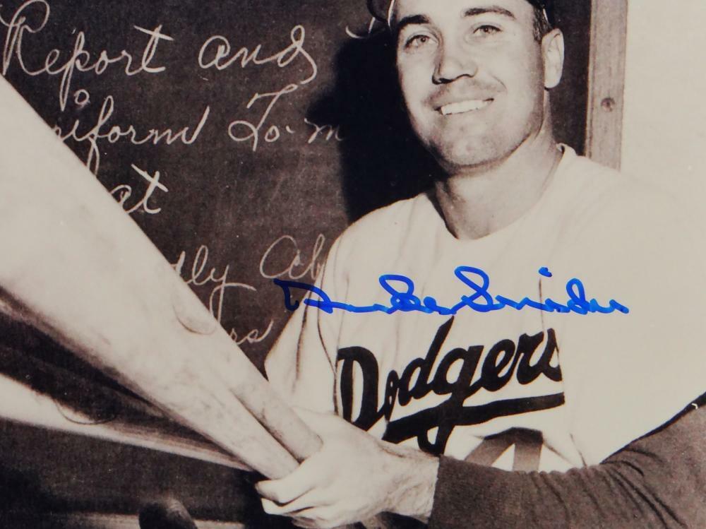 Duke Snider Autographed Dodgers 8x10 B&W w/ Bats Photo- JSA Auth *Blue ...