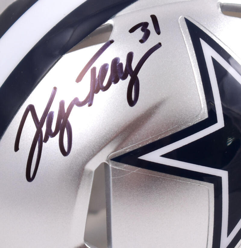 George Teague Autographed Dallas Cowboys Speed Mini Helmet - Prova *Bl ...