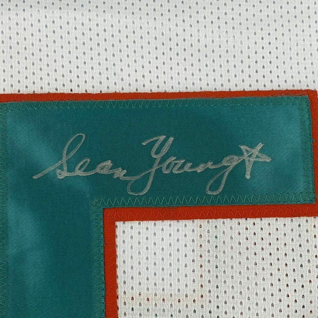 FRAMED Autographed/Signed SEAN YOUNG 33x42 Ray Finkle White Jersey PSA ...