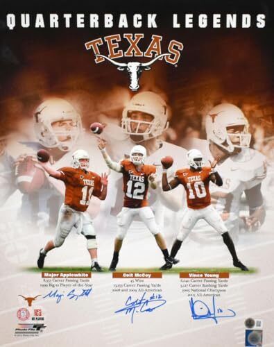 Vince Young Colt McCoy Major Applewhite Signed Longhorns 16x20 Photo ...