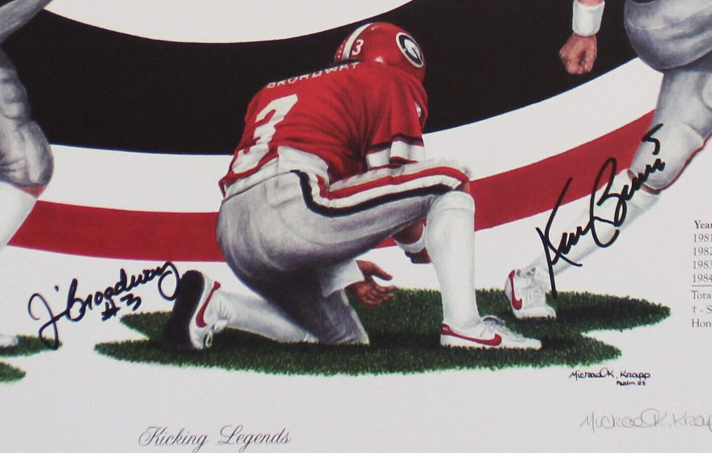 Kevin Butler, Rex Robinson, Jim Broadway Signed Georgia Bulldogs Unfra ...