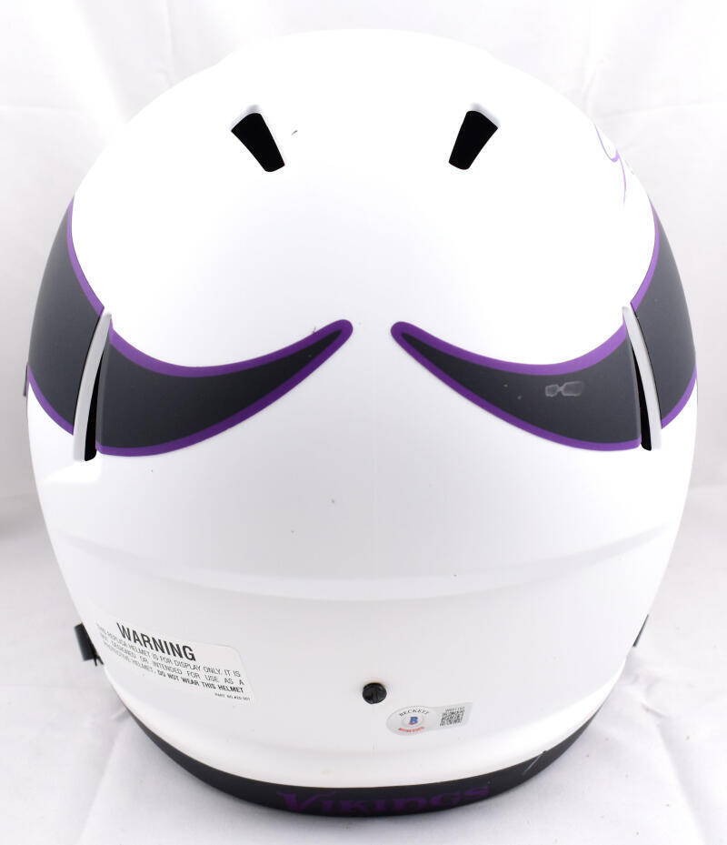 Jordan Addison Autographed Vikings F/S Lunar Speed Helmet- Beckett W H ...