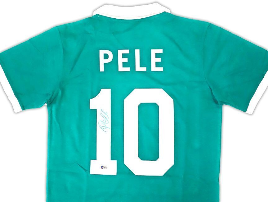 Pele New York Signed Green Soccer Jersey BAS – Super Sports Center