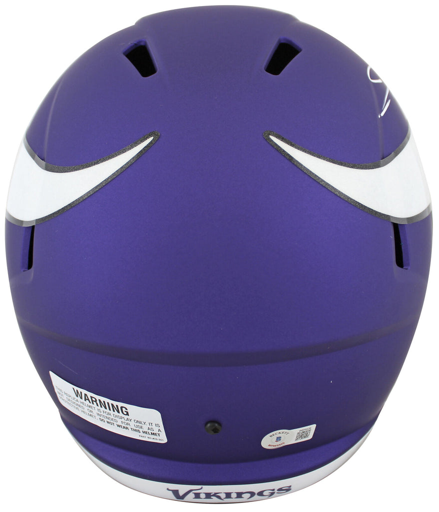 Vikings Jordan Addison Signed Full Size Speed Rep Helmet w/ Case BAS W ...