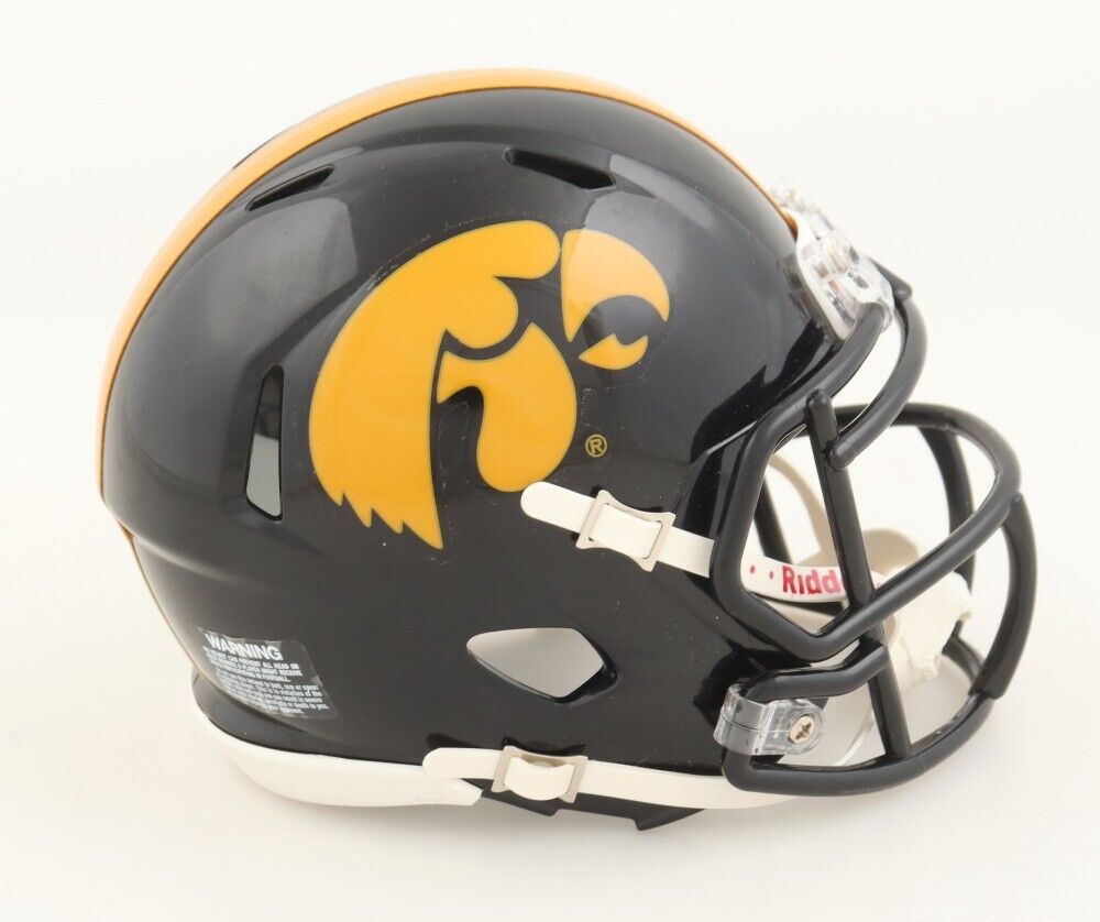 Gavin Williams Signed Iowa Hawkeyes Mini Helmet Inscribed "Go Hawks ...