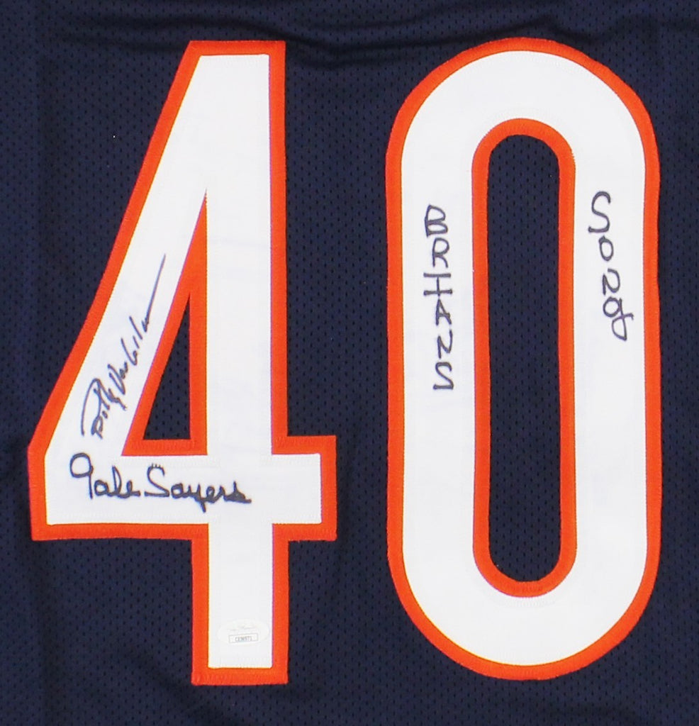 Gale Sayers & Billy Dee Williams Signed Chicago Custom Blue Jersey -Br ...