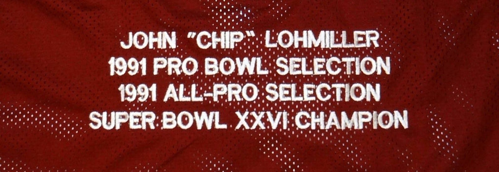 Chip Lohmiller Autographed Maroon Pro Style Stat Jersey w/ SB Champs ...