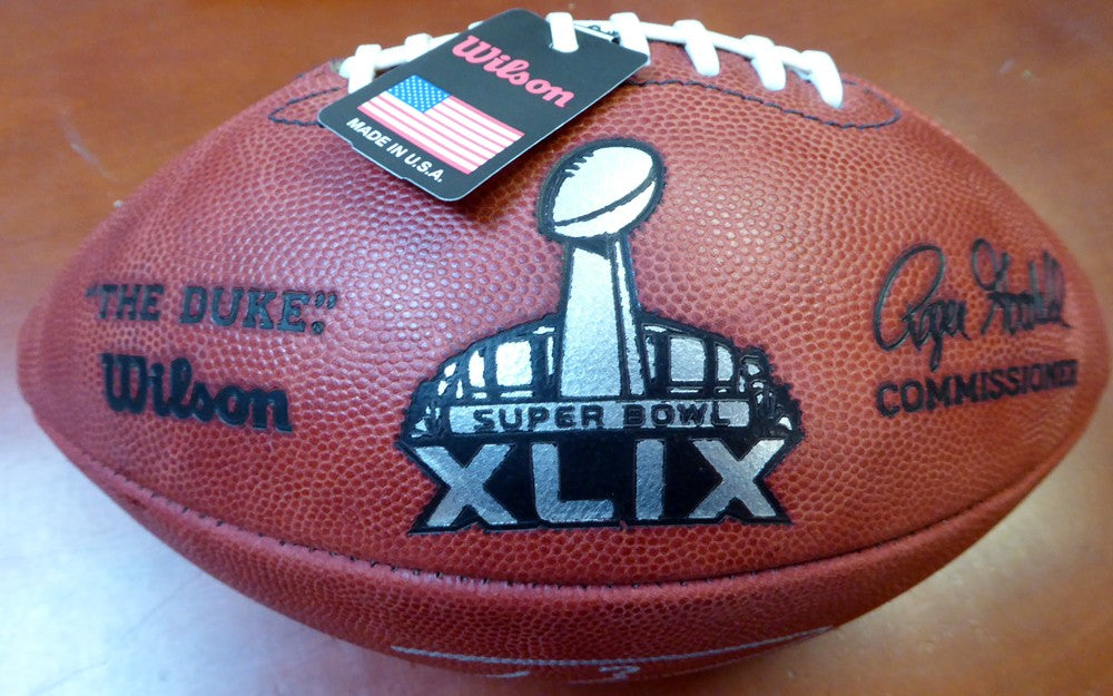 Russell Wilson Signed Super Bowl XLIX Leather Football Seattle Seahawk ...