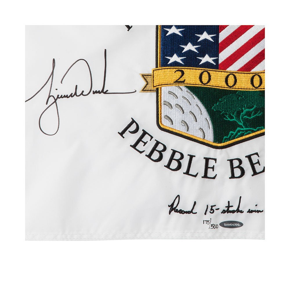 Tiger Woods Autographed & Embroidered 2000 U.S. Open Pin Flag – Super ...