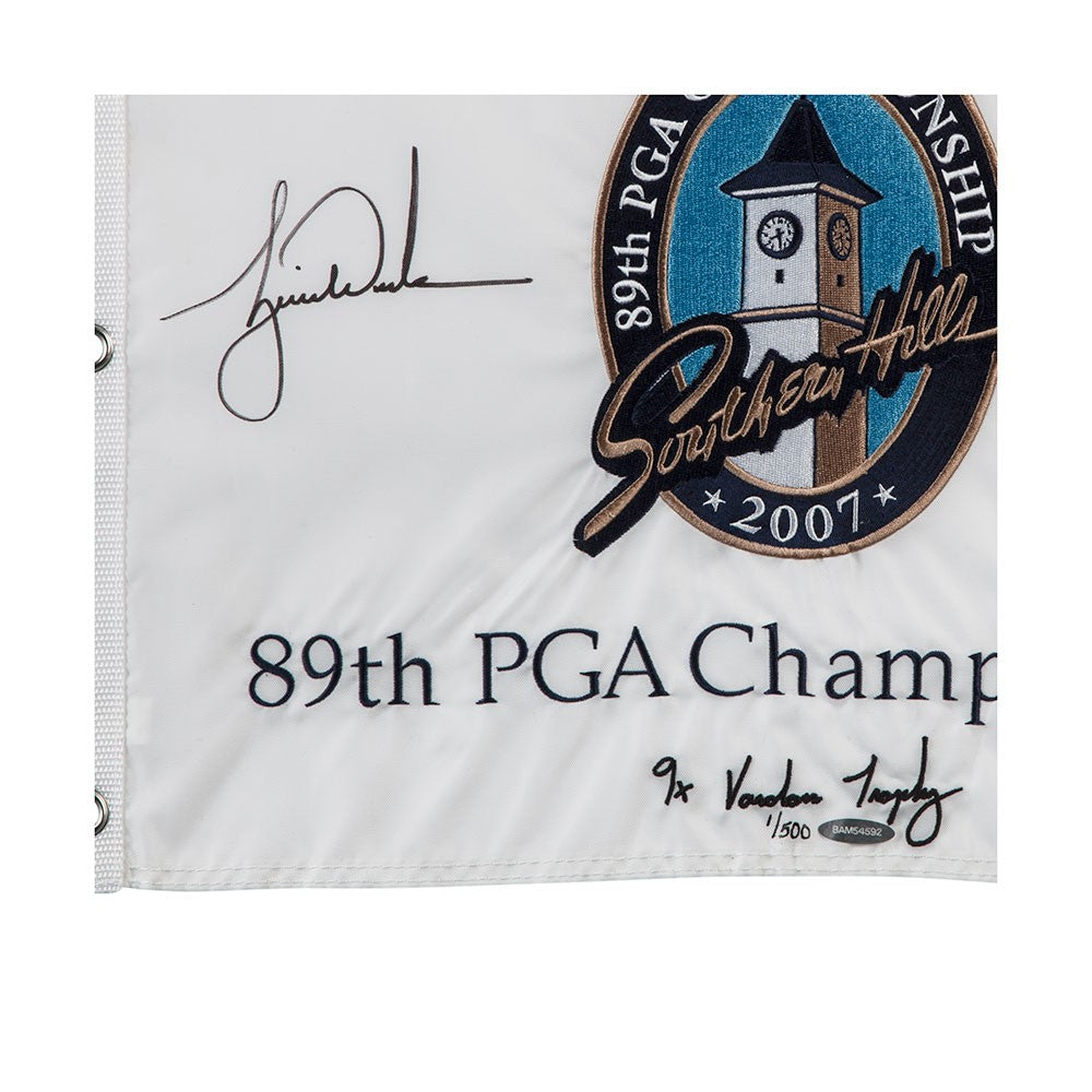 Tiger Woods Autographed & Embroidered 2007 PGA Championship Pin Flag ...